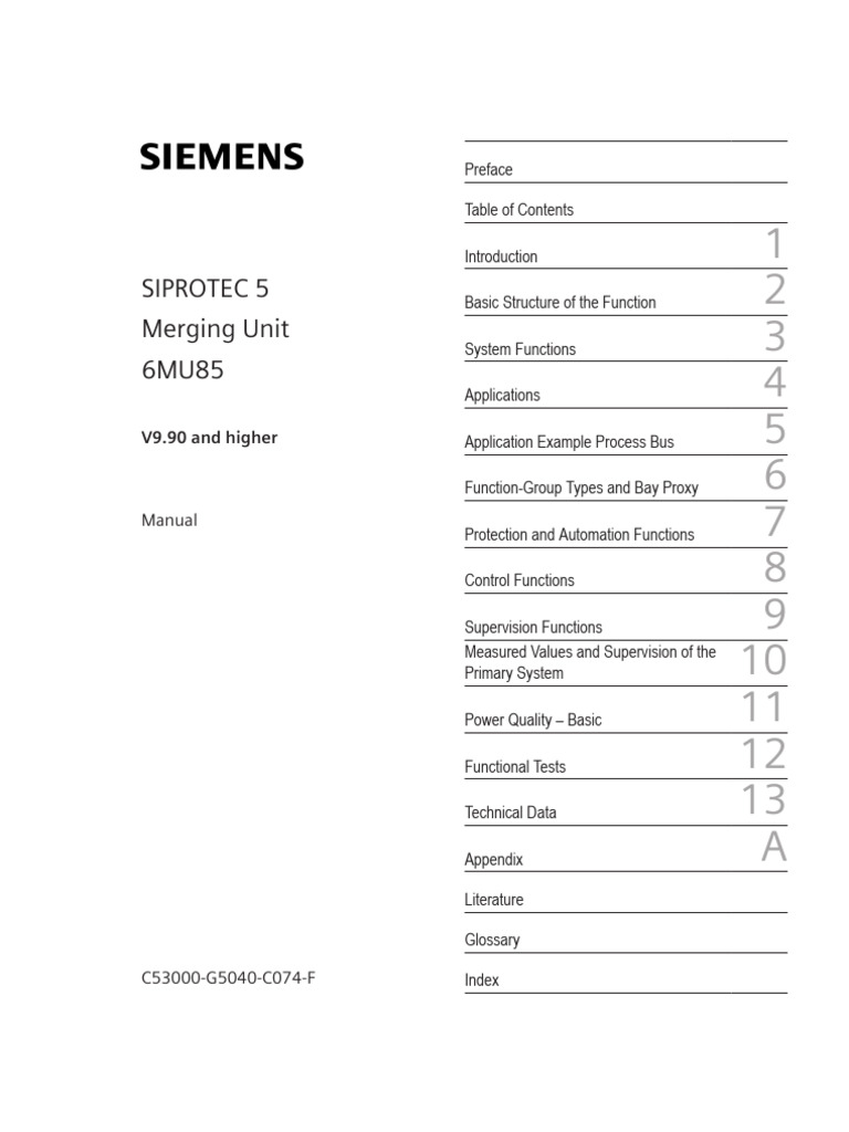 SIP5 6MU85 V09.90 Manual C074-F en | PDF | Electrical Engineering ...