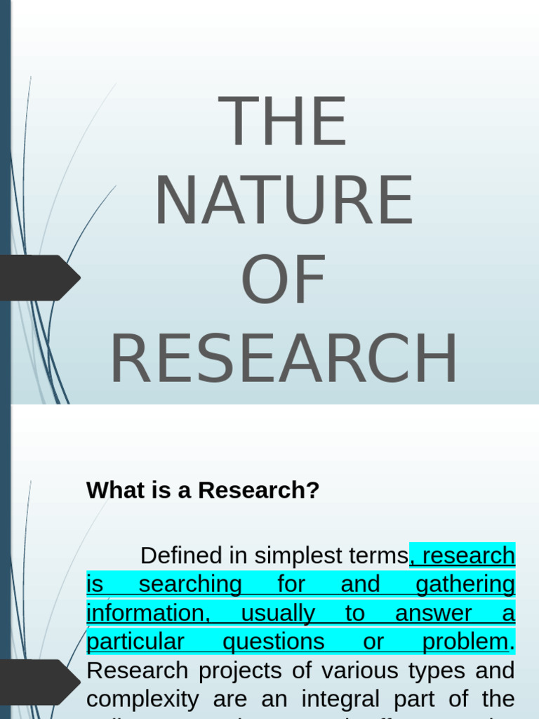 The Nature and Language of Research | PDF | Experiment | Cognition