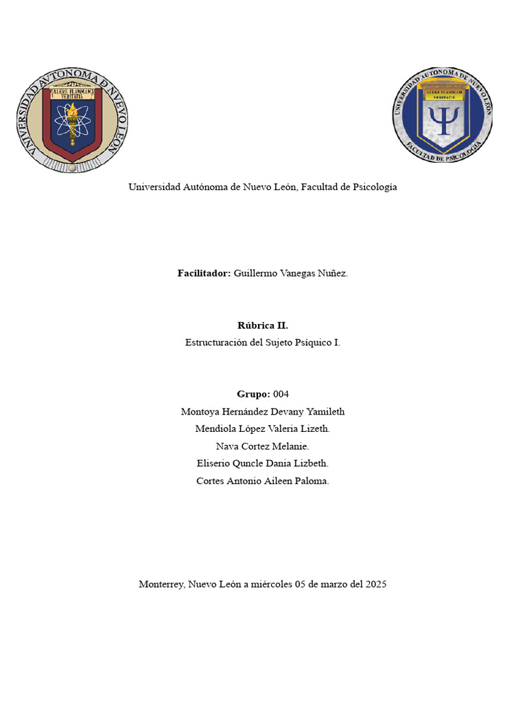 Rubrica 2 - Espi | PDF | Psicoanálisis | Sigmund Freud