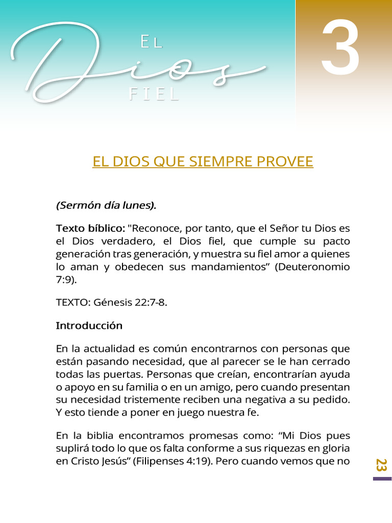 3 El Dios Que Siempre Provee | PDF