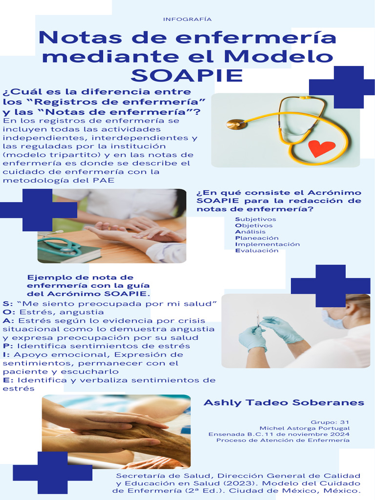 Infografía Notas de Enfermería Mediante El Modelo SOAPIE | PDF