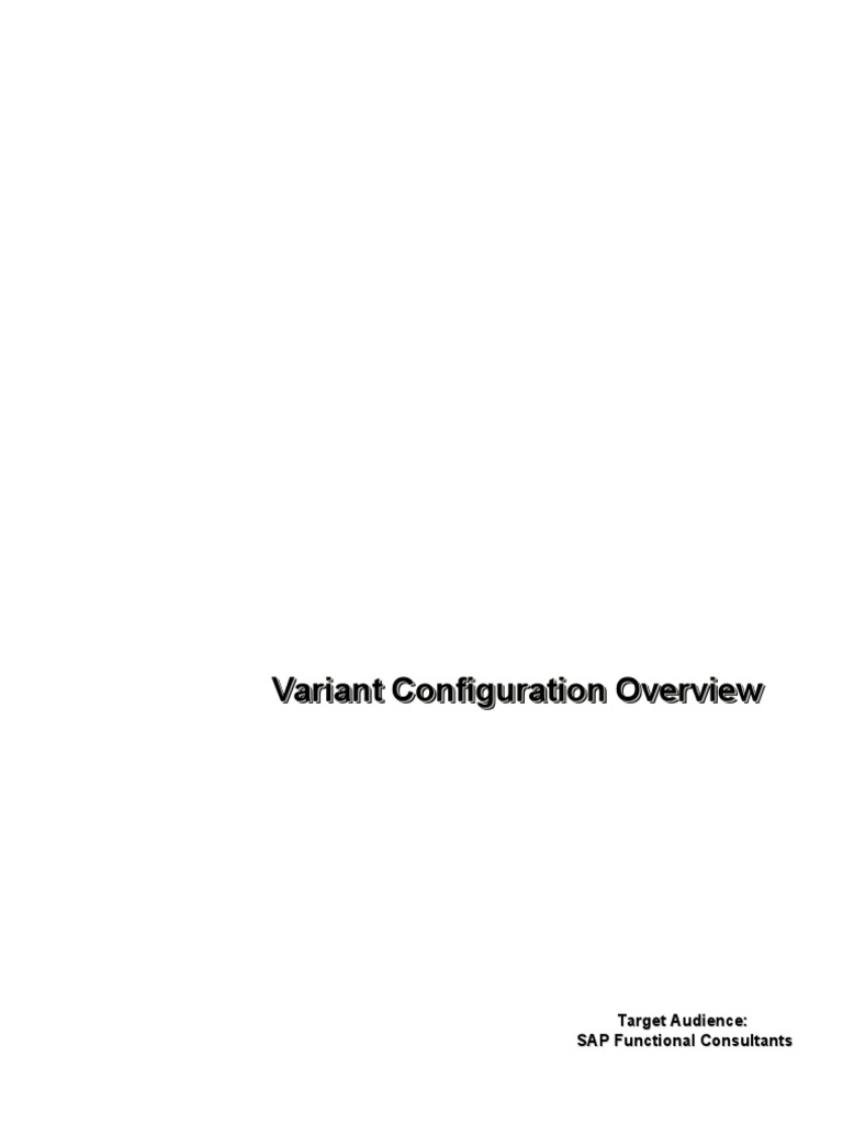 SAP Variant Configuration Guide | PDF | Computers