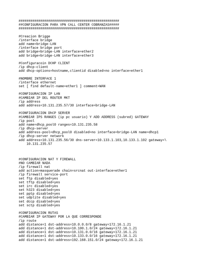 Scrip para Mikrotik 750gl | PDF | Ip Address | Internet Architecture