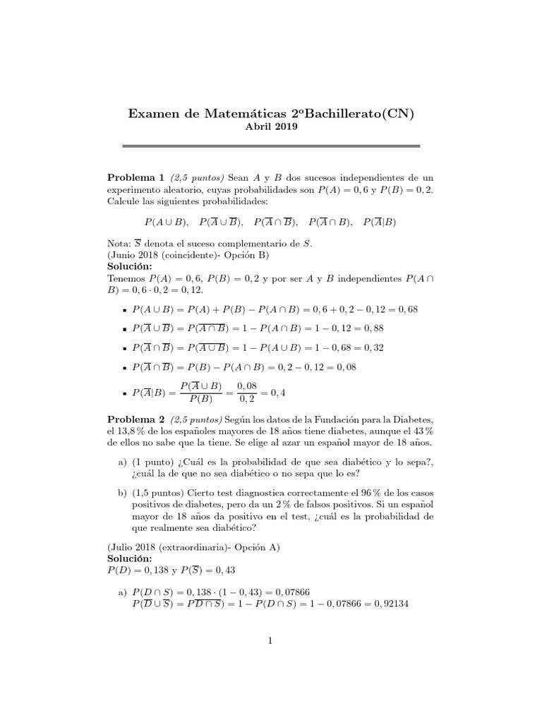 Prob Est 1 Sol | PDF | Probabilidad | Matemáticas