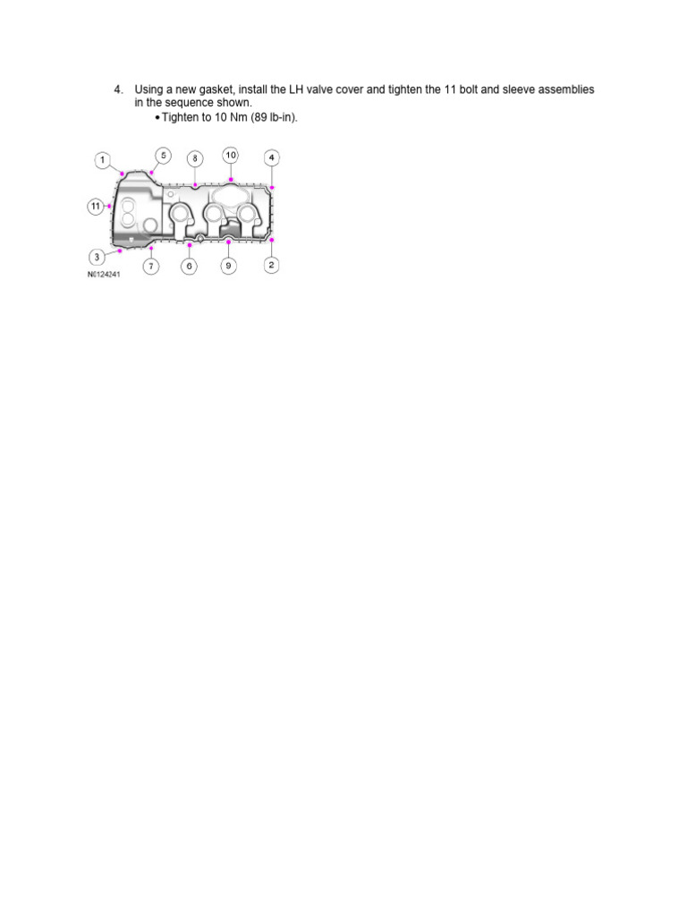 F-150 3.5L Ecoboost Left Hand Valve Cover Torque Sequence | PDF