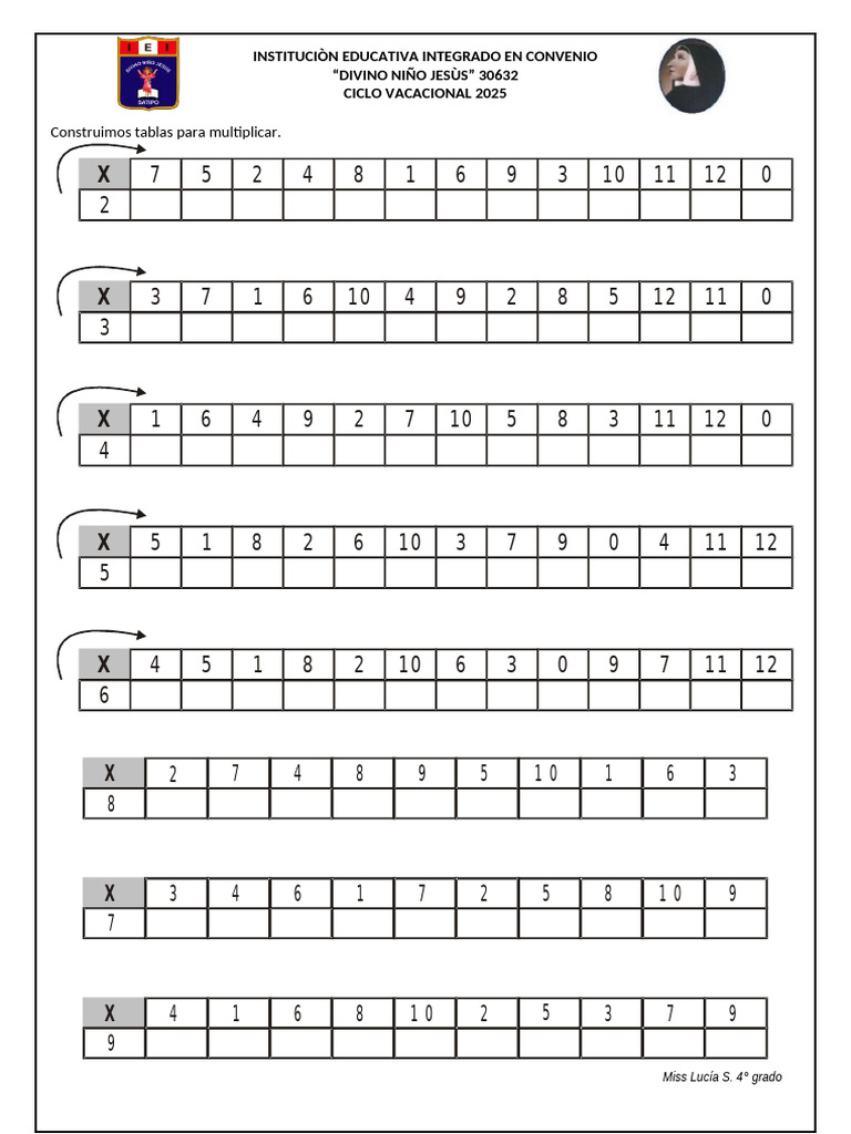 Multiplicacion Vacacional | PDF
