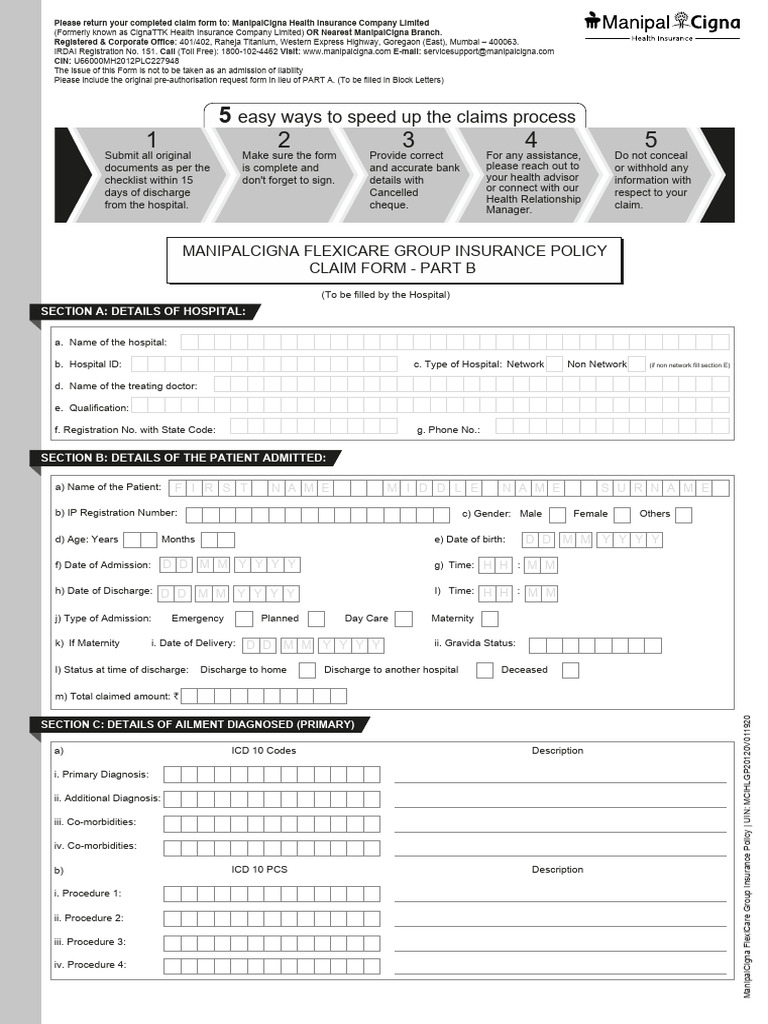 Flexicare - Claimform B - Mar20 - Ok | PDF