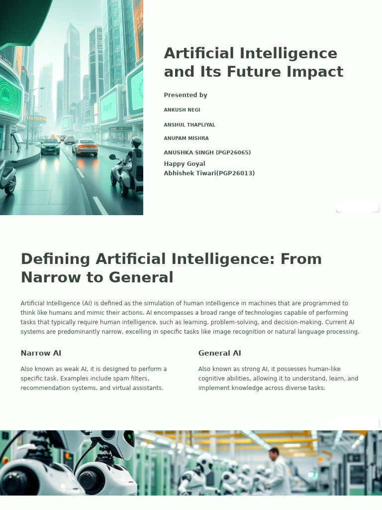 Artificial Intelligence and Its Future Impact GRP 2 | PDF | Artificial Intelligence ...