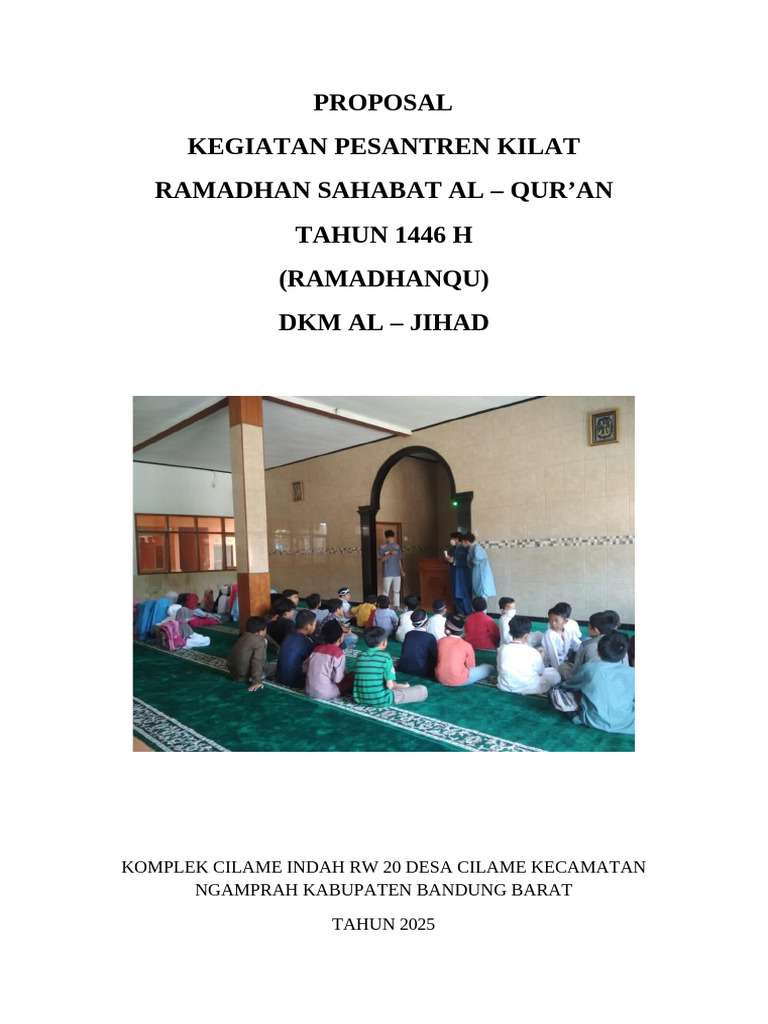 Proposal Sanlat RamadhanQu (2025) | PDF