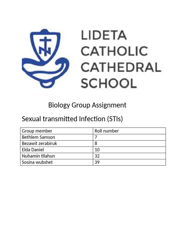 Biology Group Assignment | PDF | Sexually Transmitted Diseases And ...