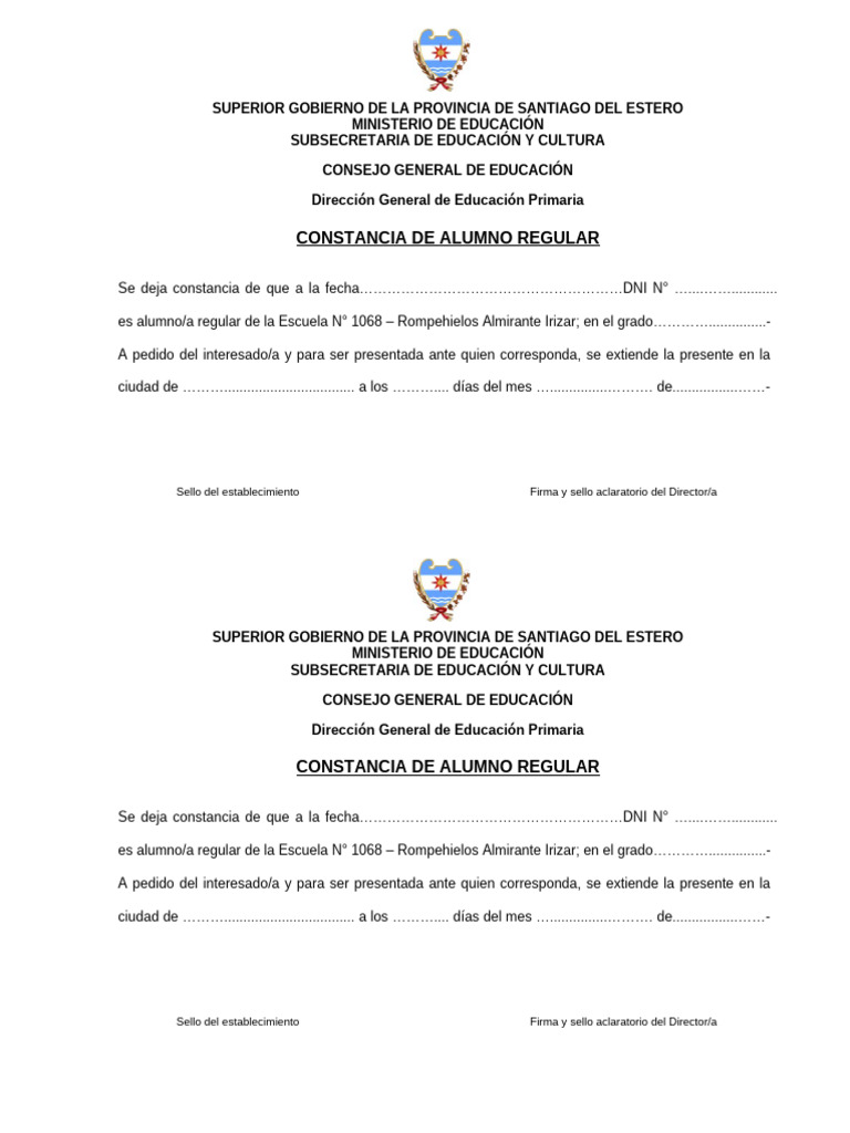 Constancia de Alumno Regular | PDF