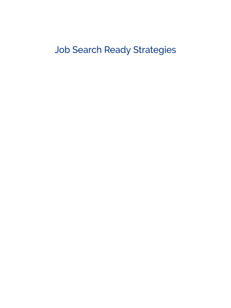 Job Search Ready Strategies 1730133185 | PDF | Résumé | Typefaces