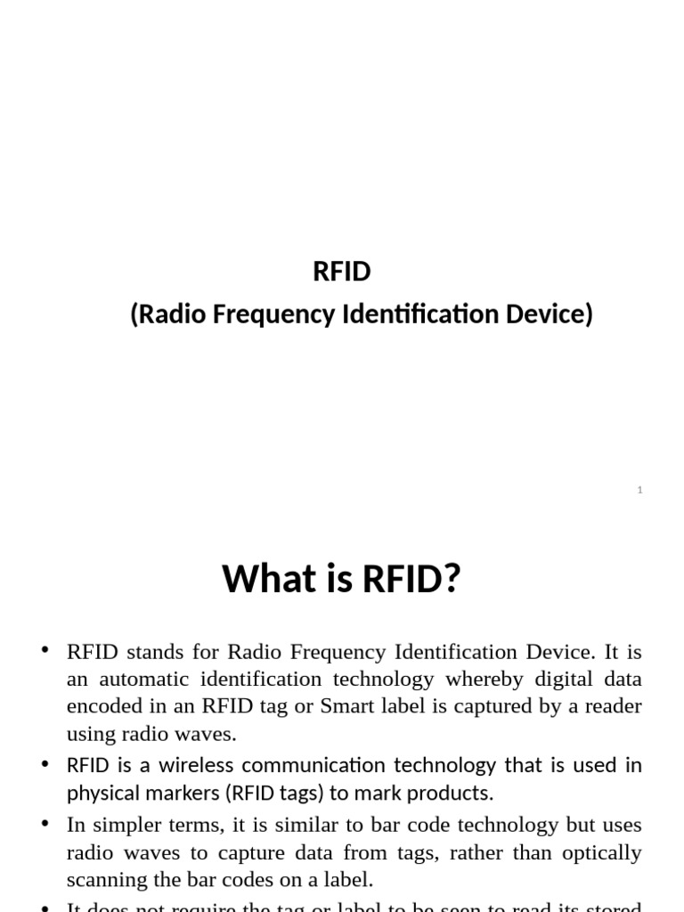Chapter Nine (RFID) | PDF | Radio Frequency Identification | Information And Communications ...