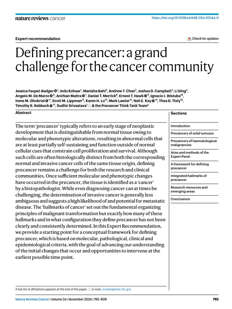 Defining Precancer: Expert Insights | PDF | Cancer | Carcinogenesis