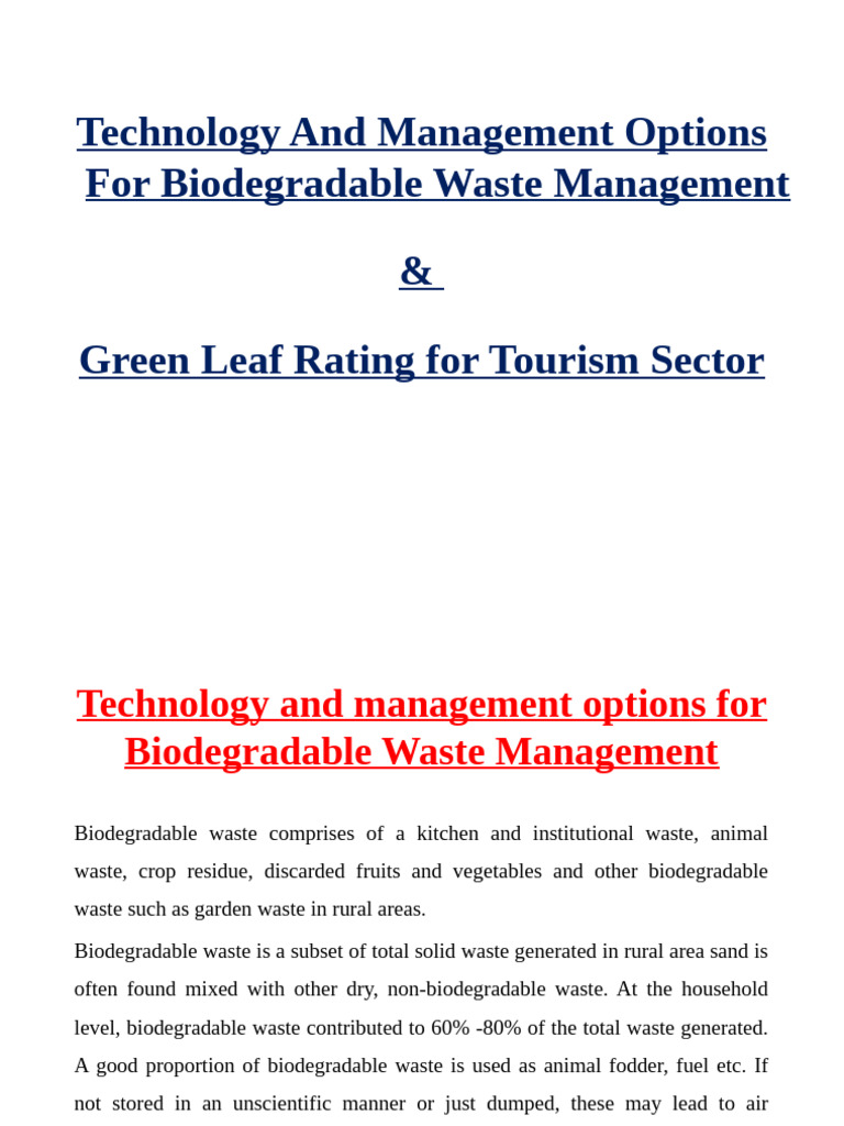 Biodegradable Waste & Green Leaf | PDF | Compost | Waste Management