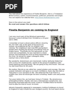 Coming To England by Floella Benjamin | PDF