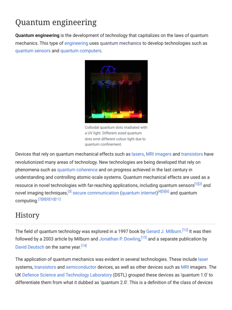 Quantum Engineering - Wikipedia | PDF | Quantum Mechanics | Theoretical Physics