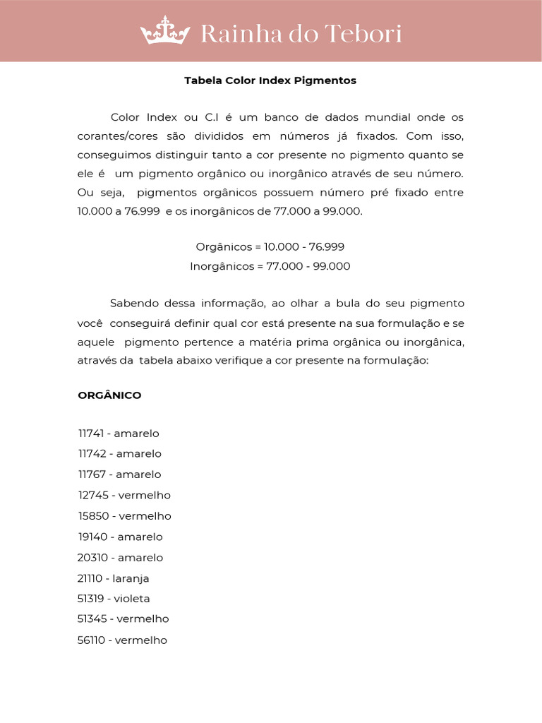 Color+Index+Pigmentos | PDF | Pigmento | Vermelho