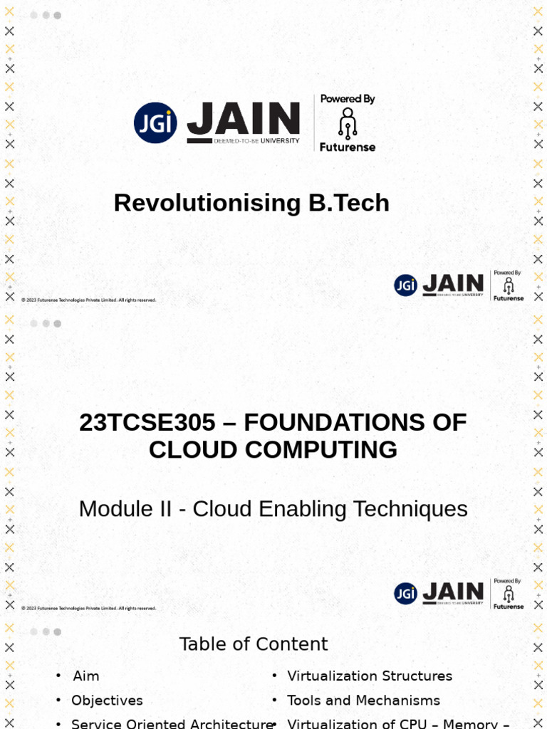 FCC - Module II - Cloud Enabling Techniques | PDF | Virtualization | Virtual Machine
