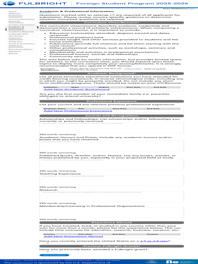 Academic & Professional Information | PDF | Résumé