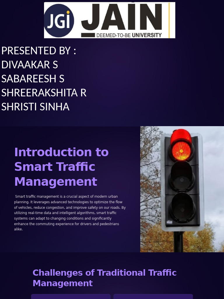Introduction To Smart Traffic Management | PDF | Traffic | Transport