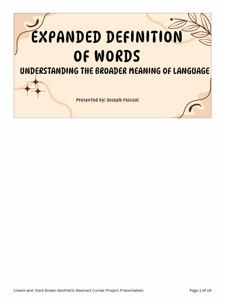 Expande Definition of Words | PDF
