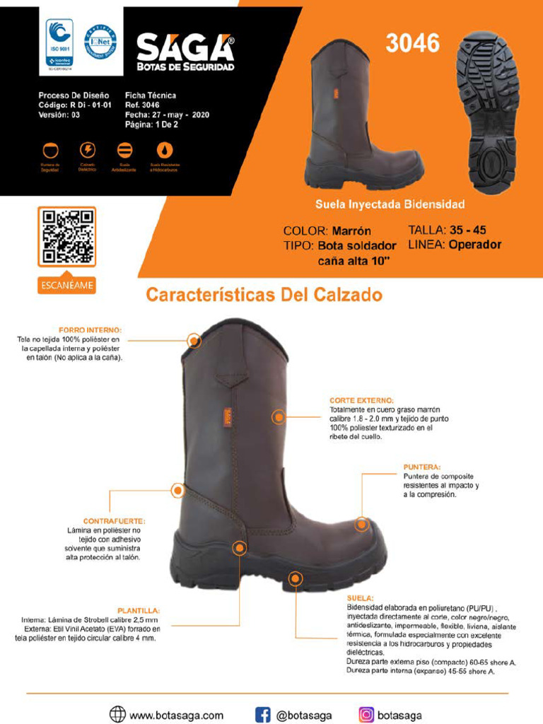Ficha-Tecnica-bota-dielectrica-3046-ano-2020 | PDF