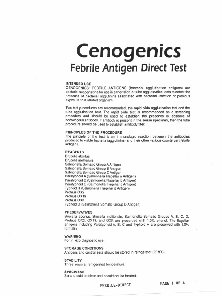Febrile Direct Product Insert1 | PDF | Antibody | Immunology