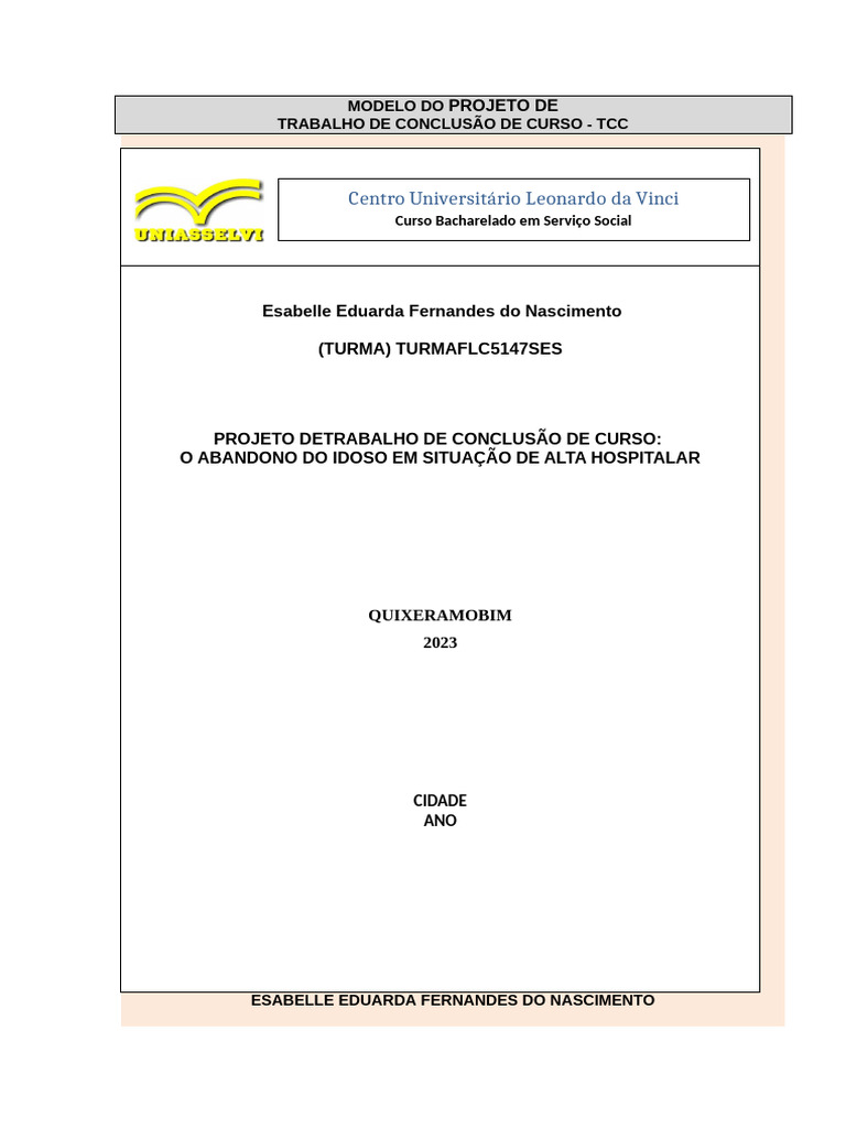 projeto_de_tcc_(2) | PDF | Família | Sociologia