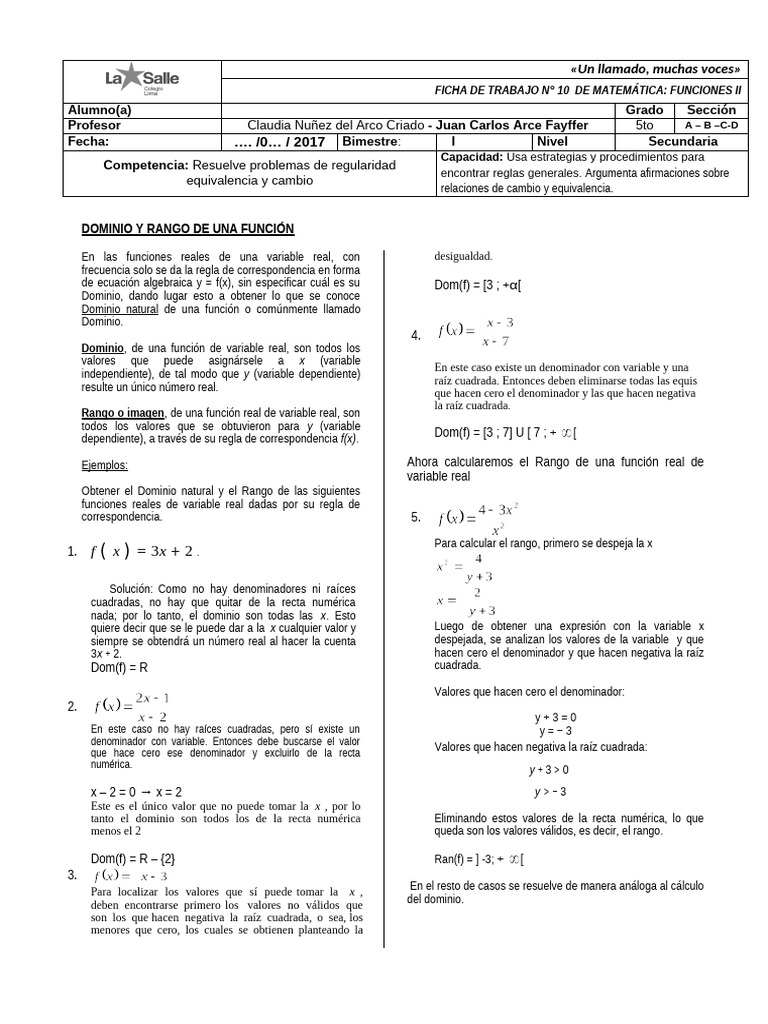 Funci Ii | PDF | Variable (Matemáticas) | Función (Matemáticas)