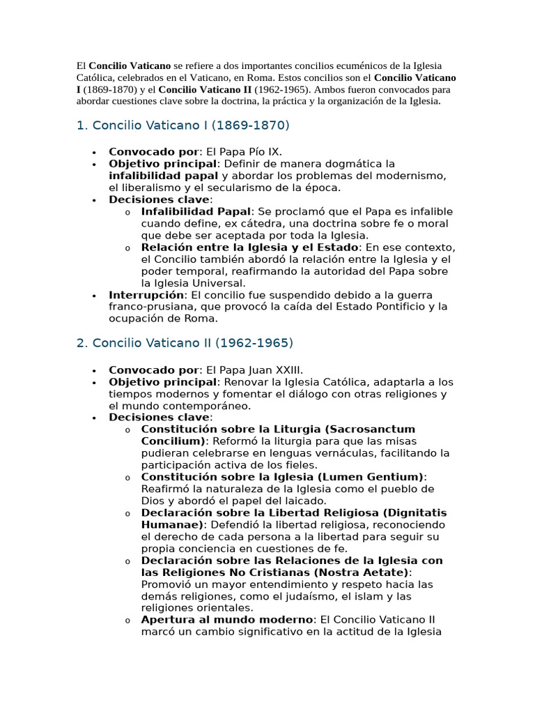 El Concilio Vaticano | PDF | Iglesia Católica | Papa