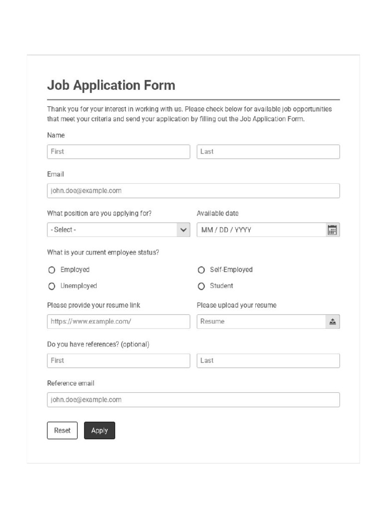 Job Application Sample | PDF