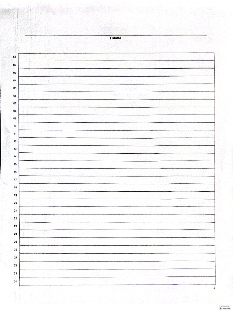 Folha Pautada e Numerada | PDF