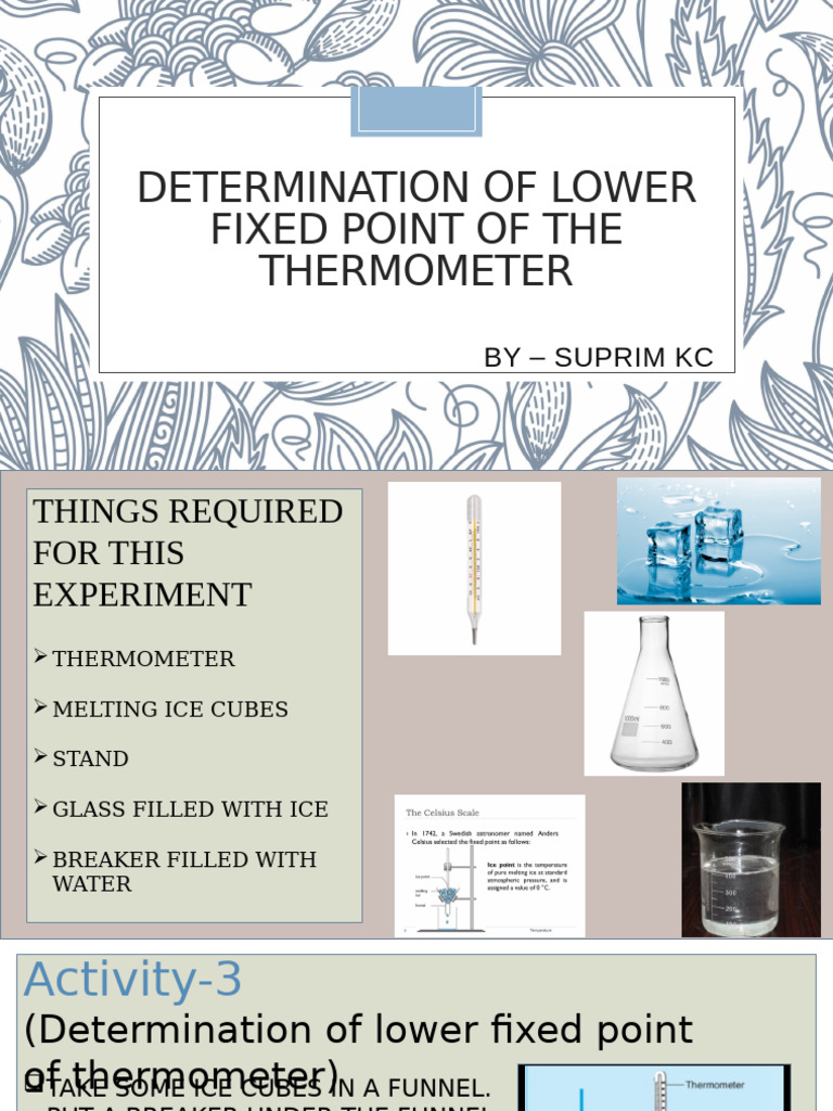 Determining the Lower Fixed Point of a Thermometer | PDF