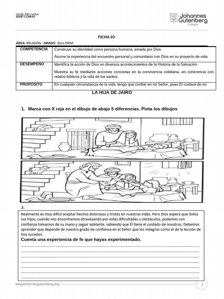 Ficha 04 La Hija de Jairo | PDF