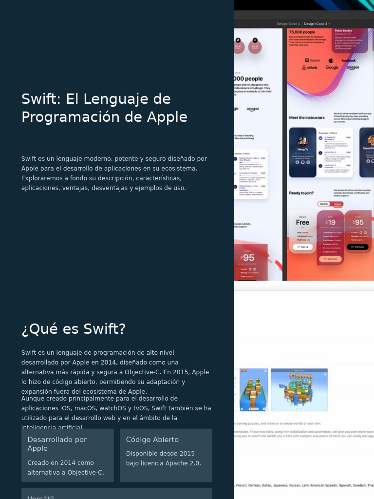 Swift El Lenguaje de Programacion de Apple (1) | PDF | Swift (lenguaje de programación ...