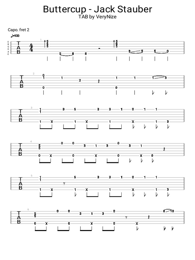 Jack Stauber's Buttercup Chords & Tabs | PDF