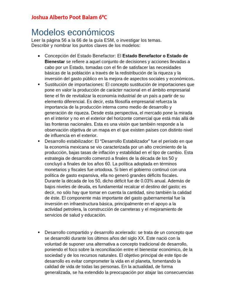 Modelos Económicos | PDF | Ciencias económicas | Economía política