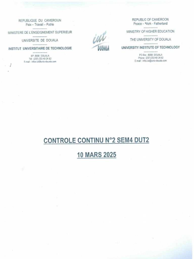 Edt CC2 Dut2 Sem4 2024 - 2025 | PDF