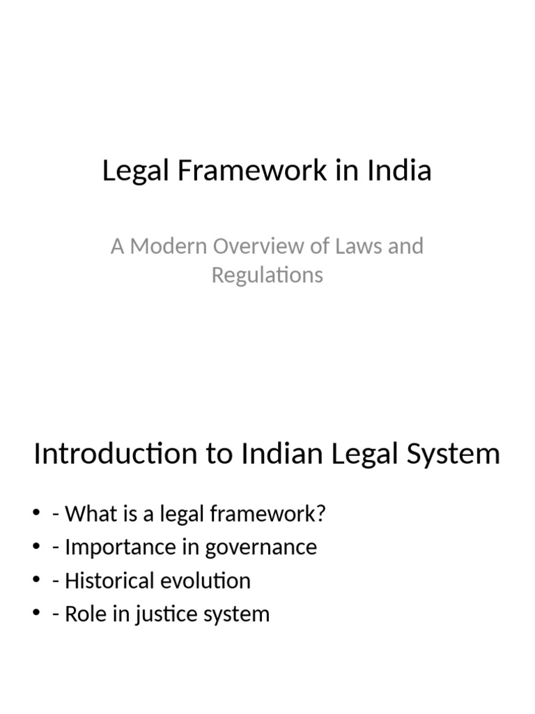 Overview of India's Legal Framework | PDF
