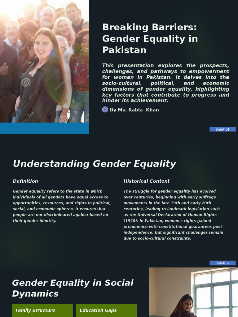 Breaking Barriers Gender Equality in Pakistan | PDF | Gender Studies ...