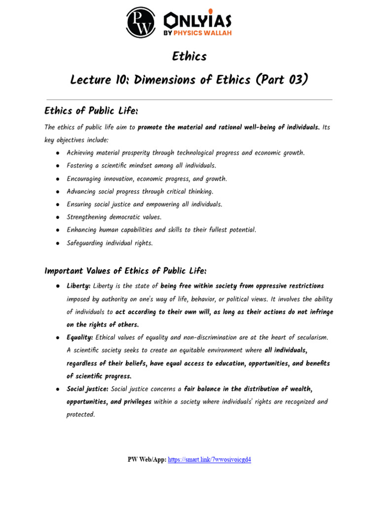 Ethics, Integrity and Aptitude 10 - Daily Class Notes | PDF | Rights ...