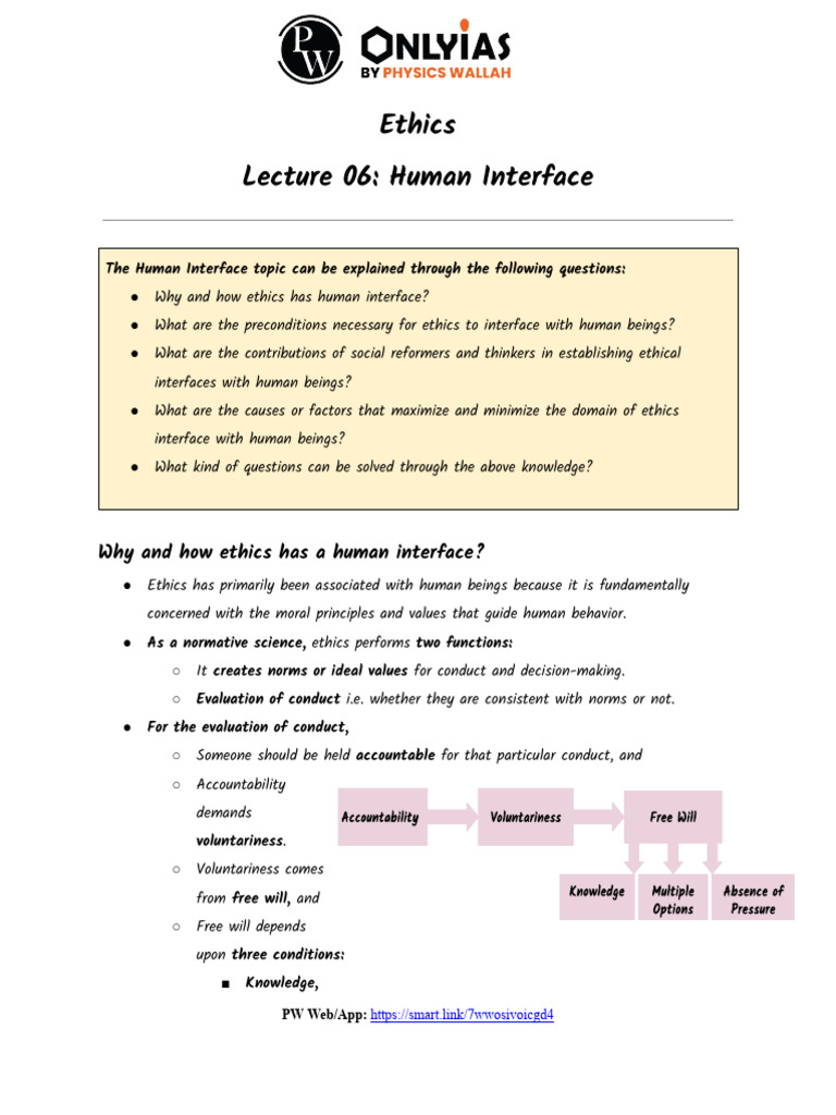 Ethics and Human Interface Overview | PDF | Free Will | Psychology