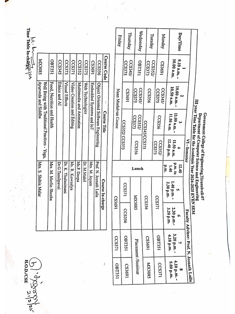 New Time Table | PDF