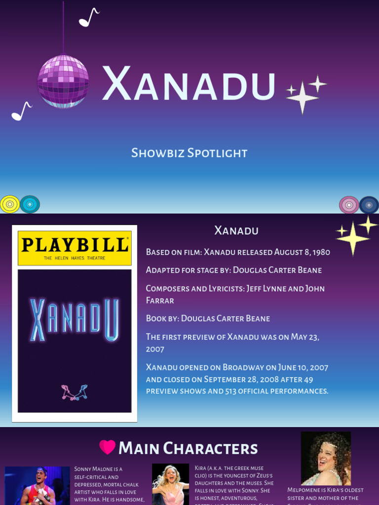 Showbiz Spotlight - Xanadu | PDF | Pierian Mythology | Musicals Based On Works