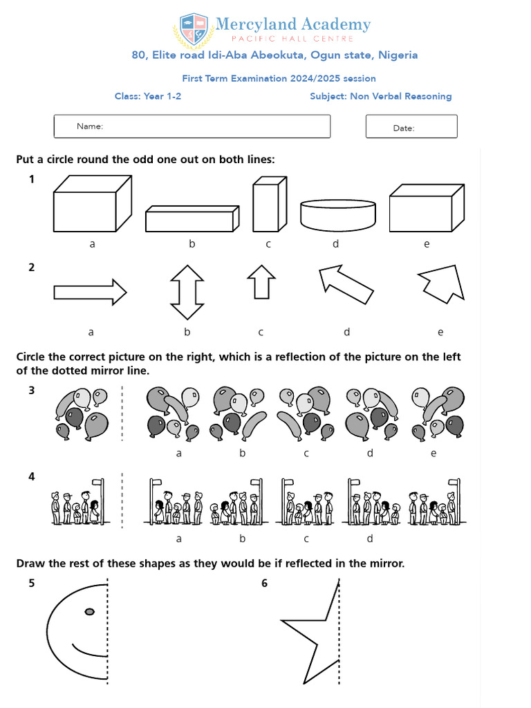 Year 1 Mental Maths and Non Verbal | PDF | Mathematics