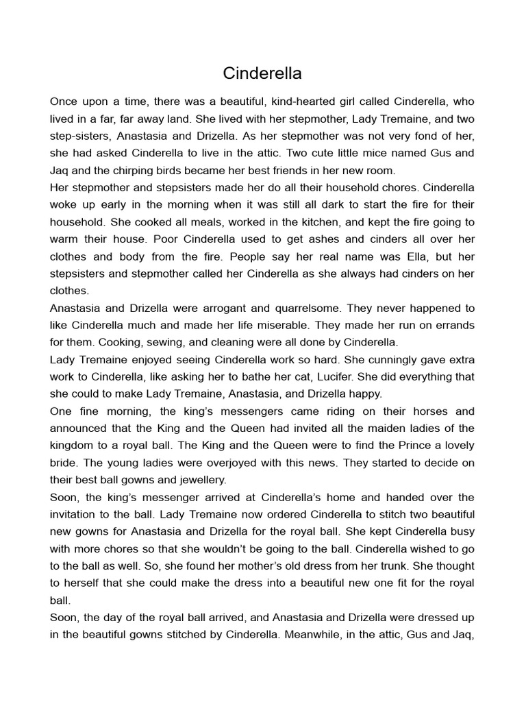 Cinderella | PDF | Cinderella | European Fairy Tales