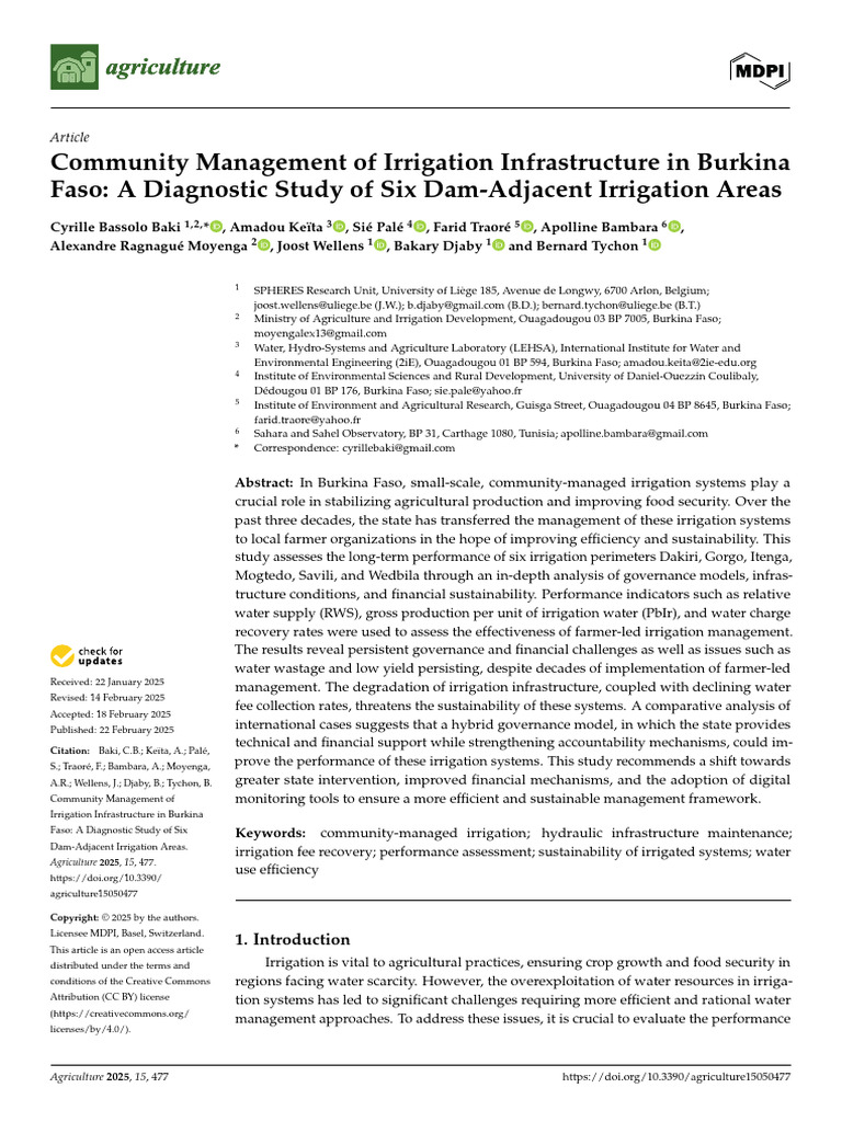 Agriculture 15 00477 v2 | PDF | Irrigation | Evaluation