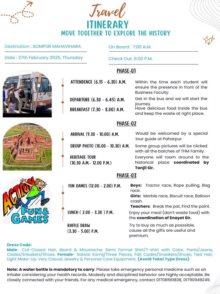 Study Tour Itinerary THM | PDF | Clothing | Fashion