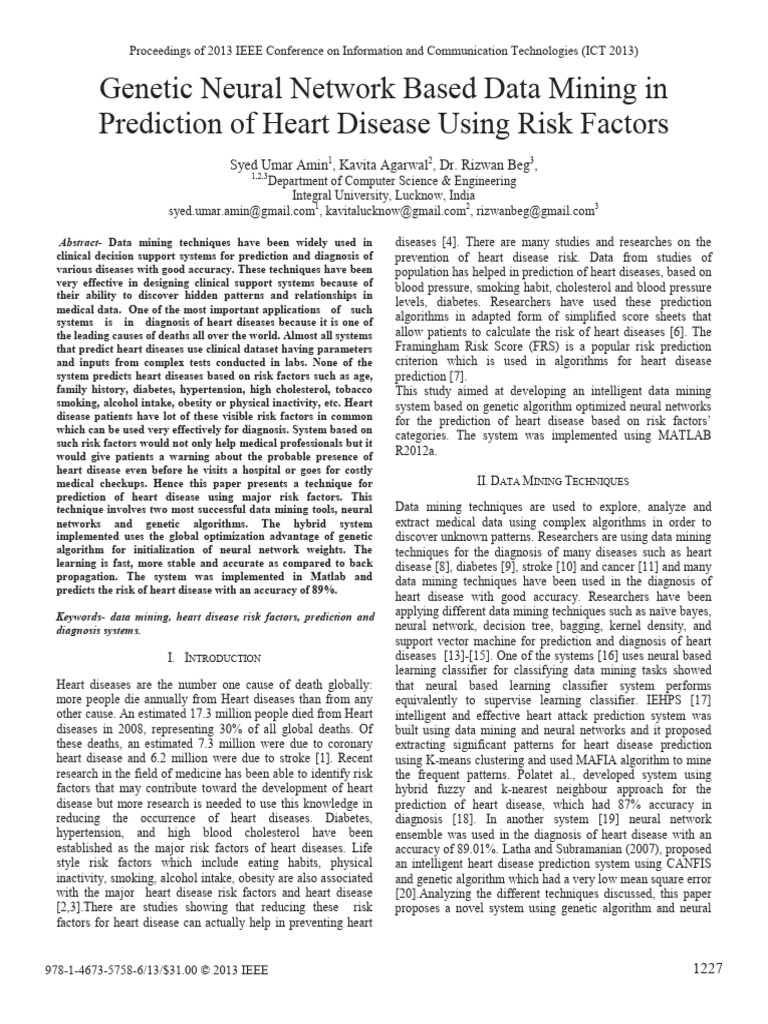 Review Paper 1_Genetic Neural Network Based Data Mining in Prediction of Heart Disease Using ...